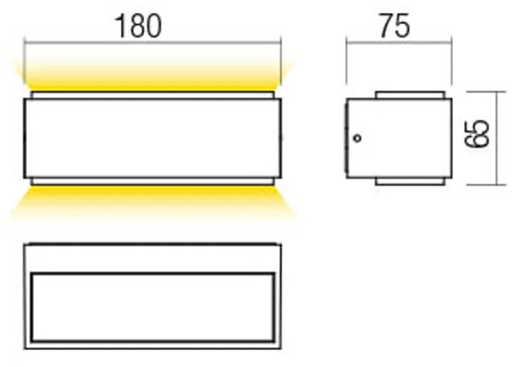 Redo 90402 nástěnné LED svítidlo Dash tmavě šedé, 7,7W, 4000K, 18cm