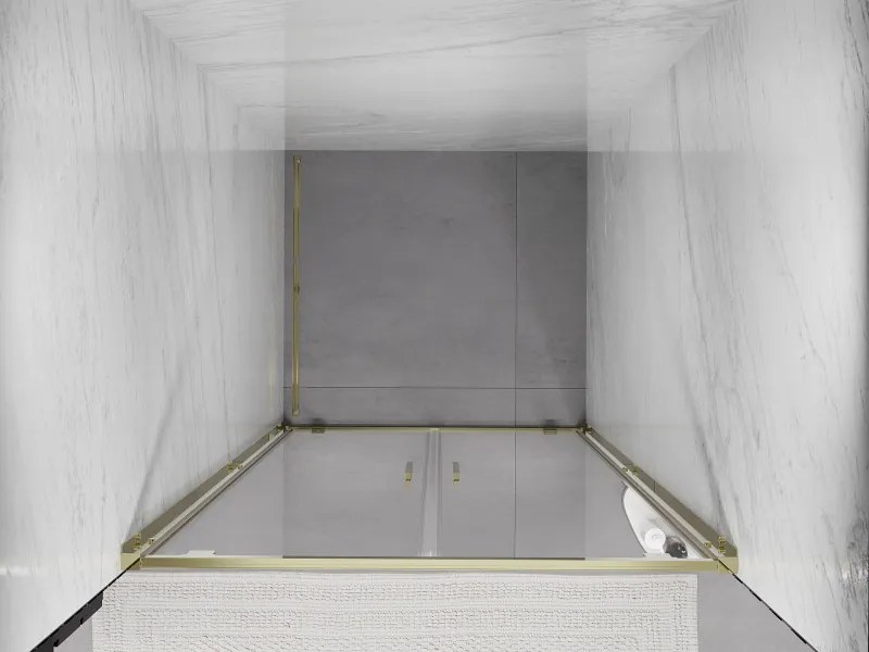 Mexen Exo, dvojité výklopné sprchové dveře, 120 cm, transparentní sklo, zlatá, 8182-120-000-50-00