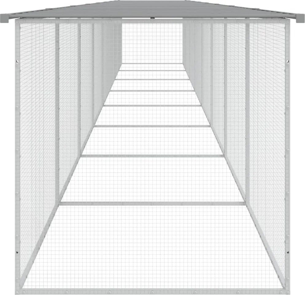 Klec pro kuřata se střechou světle šedá 803 x 98 x 90 cm ocel 3189057