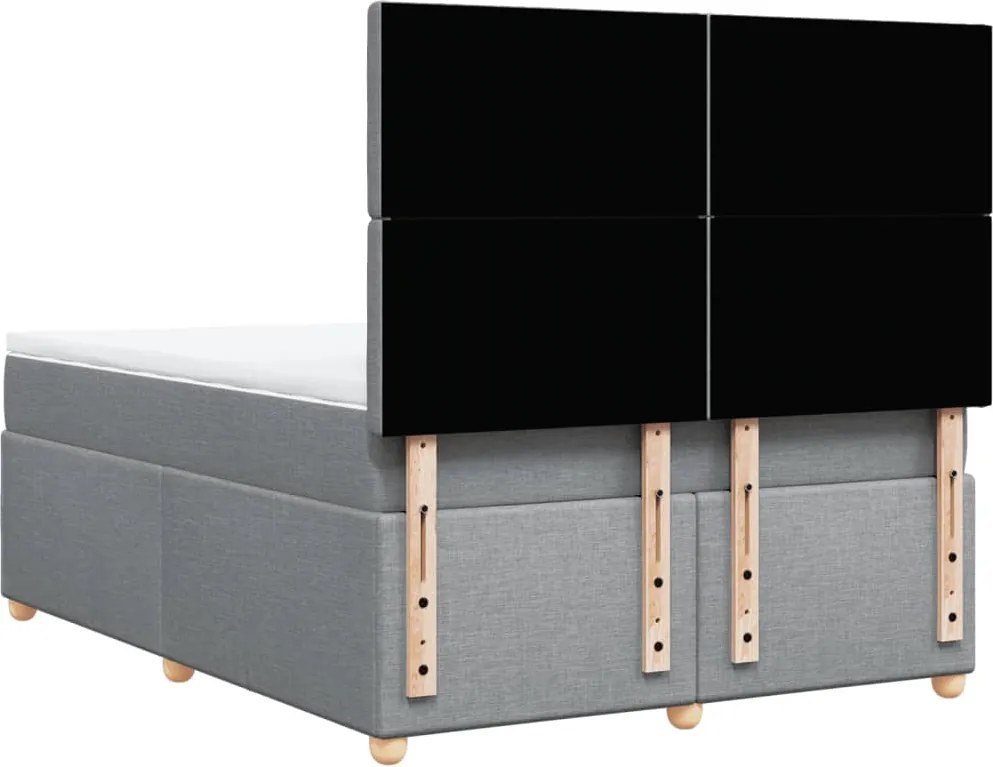 Box spring postel s matrací světle šedá 160 x 200 cm textil 3291345