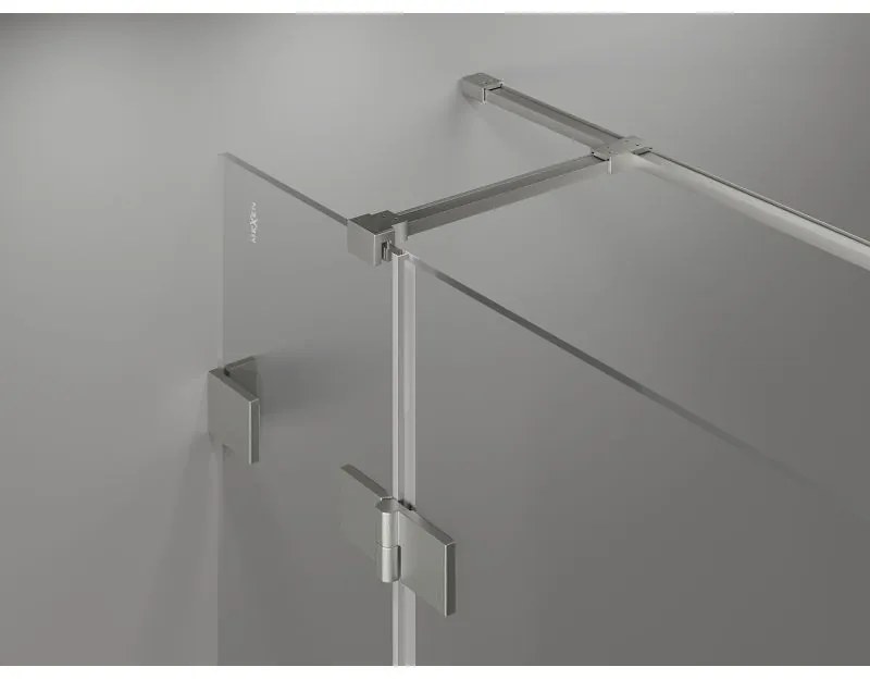 Mexen Lunar T, sklápěcí sprchový kout levý 110 x 80 cm, 8mm čiré sklo, ocelový profil, 834T-110-080-97-00-L
