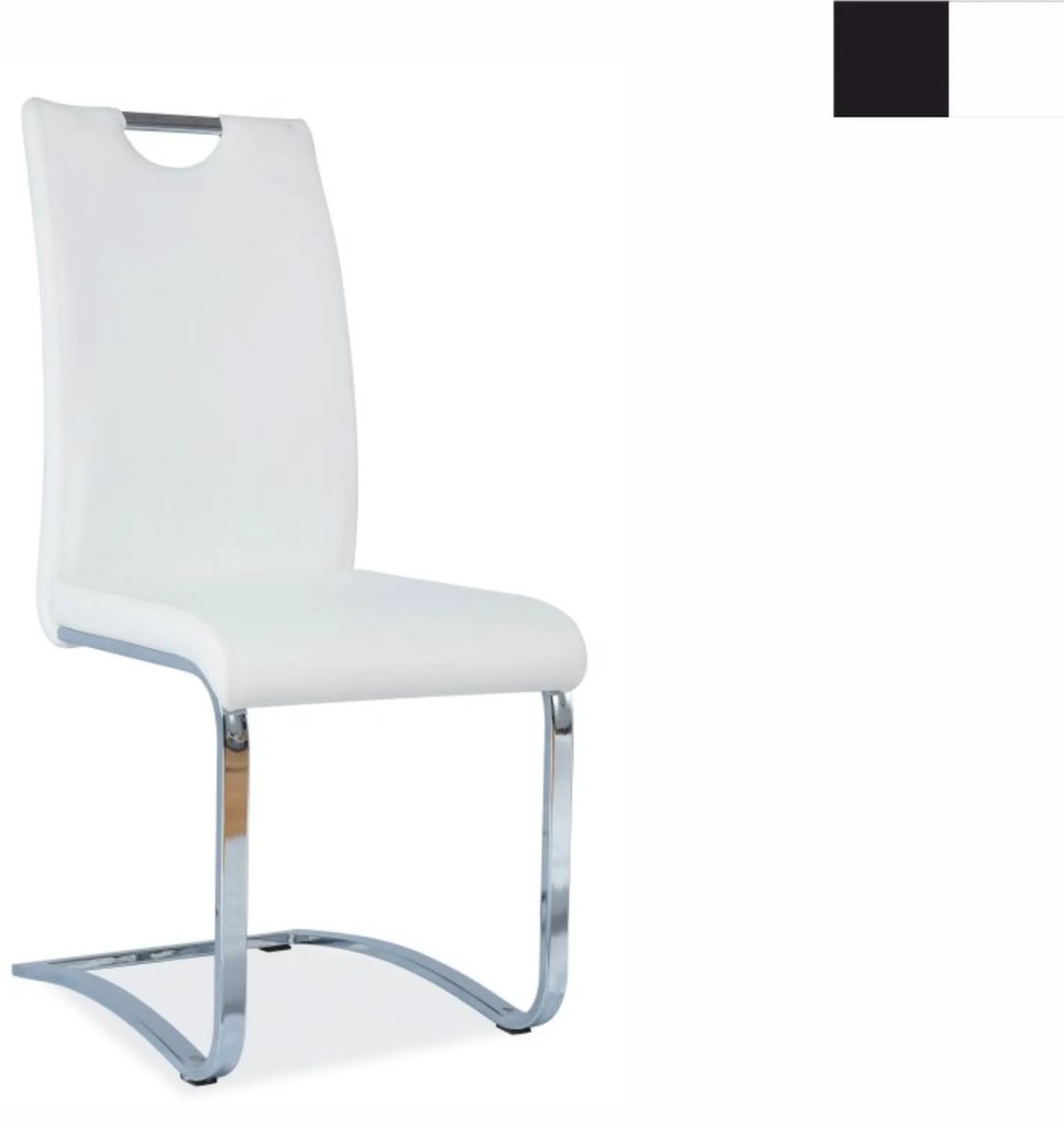 SIGNAL Jídelní židle - H-790, ekokůže, chromované nohy, různé barvy na výběr Čalounění: černá (ekokůže)