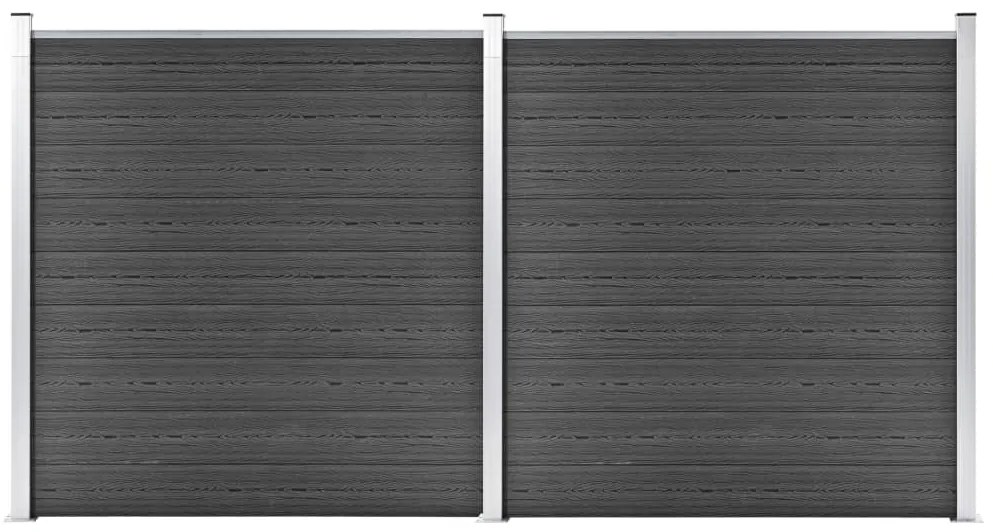 Sada plotových dílců WPC 353 x 186 cm černá 3070429