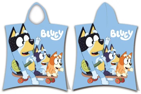 Jerry Fabrics Plážová osuška pončo Bluey Skate 50x115 cm