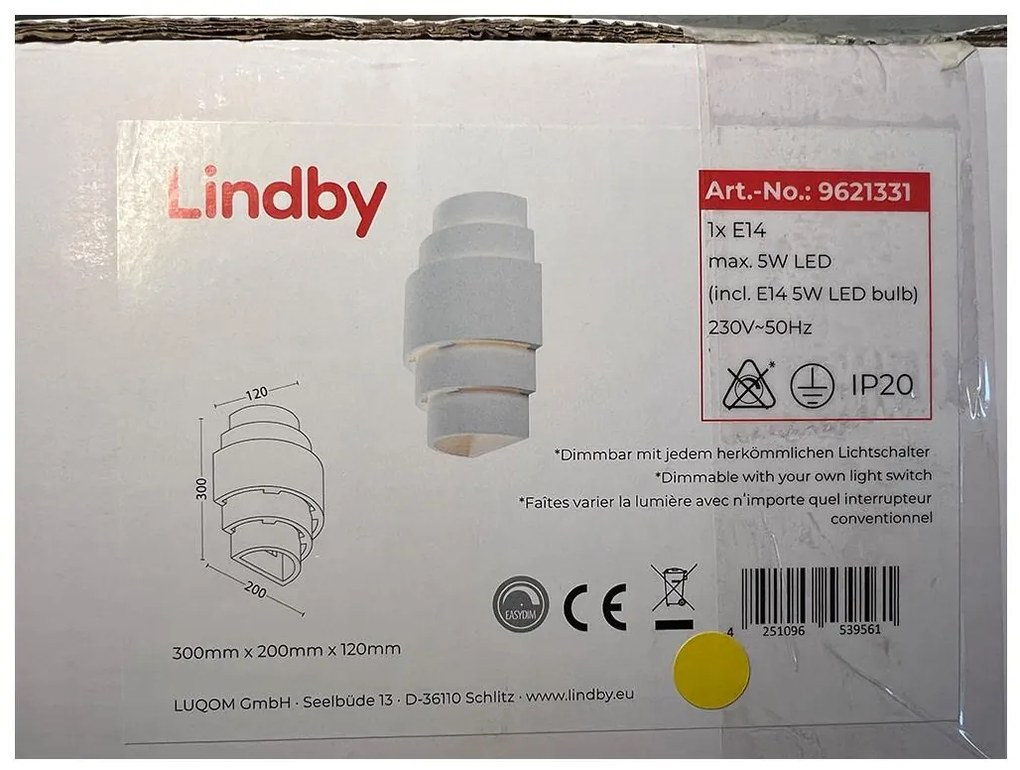 Lindby Lindby - LED Stmívatelné nástěnné svítidlo MARIT 1xE14/5W/230V LW0834