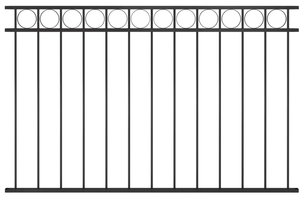 Plotový panel ocelový 1,7x1 m černý