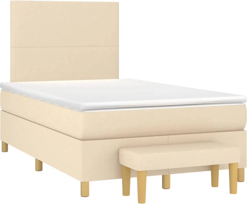 Box spring postel s matrací krémová 120x190 cm textil 3270395