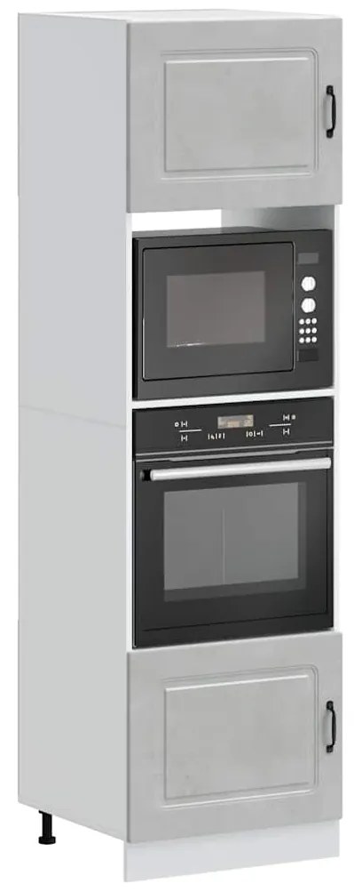Skříňky na troubu 2 ks "Kalmar" betonově šedé, dřevěné 3315035