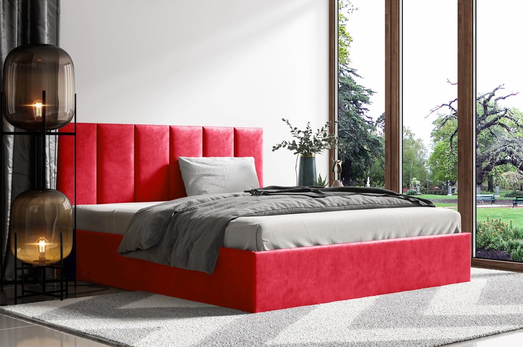 Eka Čalouněná postel Lucy 1 - 160x200 cm Barva látky Trinity: Hnědá (Trinity 2307), Úložný prostor: Bez úložného prostoru