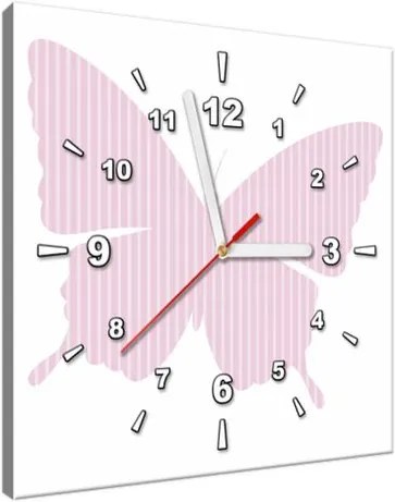 Tištěný obraz s hodinami Proužkovaný motýlek 30x30cm ZP4096A_1AI