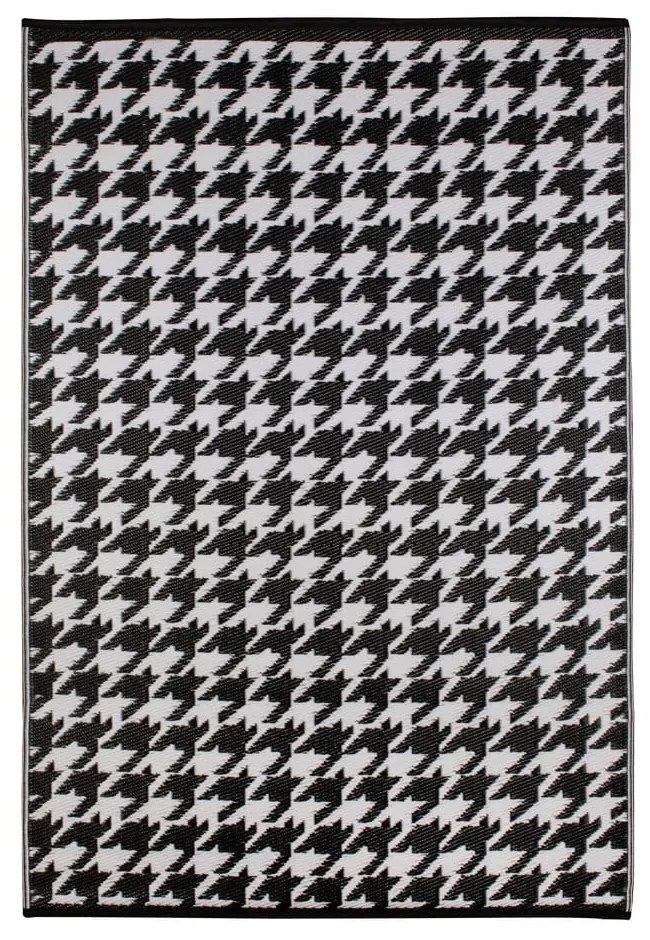 Černo-bílý venkovní koberec Green Decore Houndstooth, 120 x 180 cm