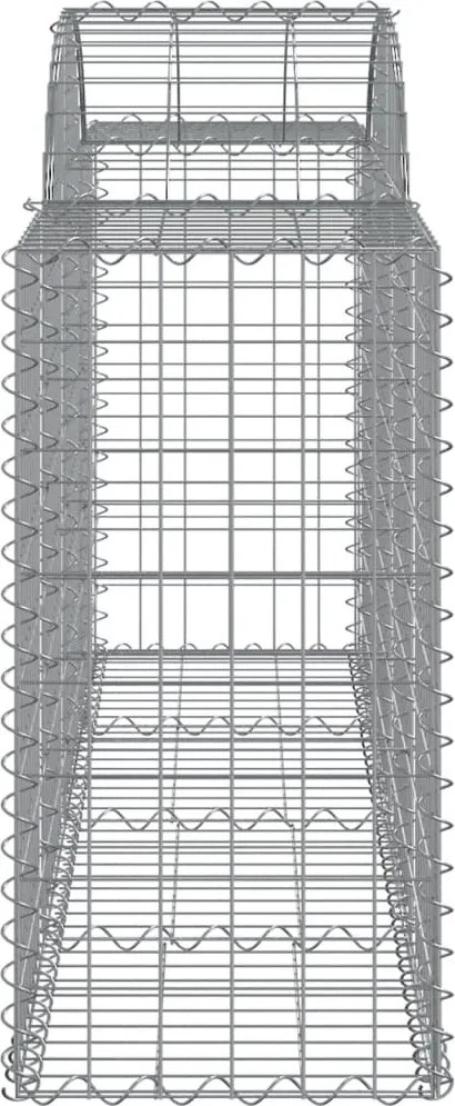 Klenuté gabionové koše 11ks 200x50x80/100 cm pozinkované železo 3146308
