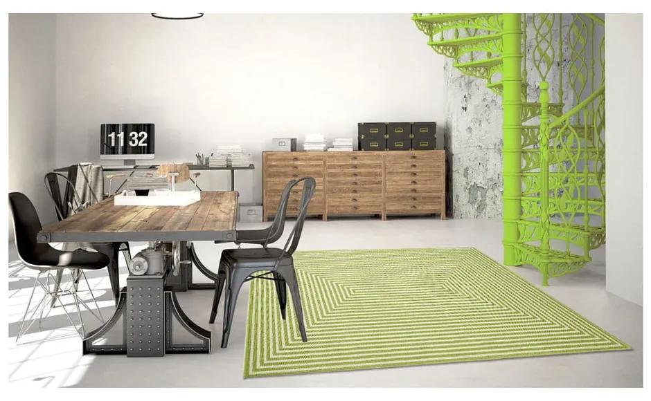 Zelený vysoce odolný koberec vhodný do exteriéru Webtappeti Braid, 160 x 230 cm