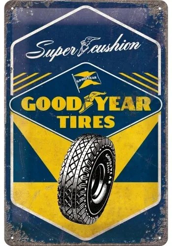 Plechová cedule Super Cushion - Good Year Tires, (20 x 30 cm)