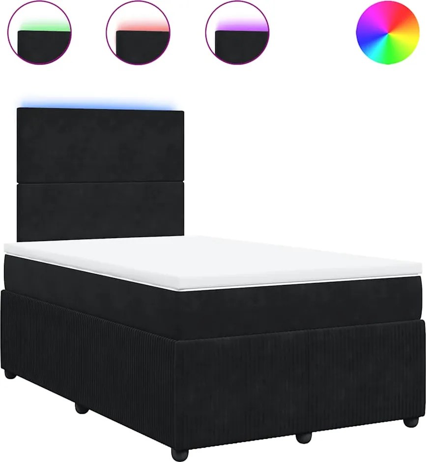 Box spring postel s matrací černá 120 x 190 cm samet 3294582