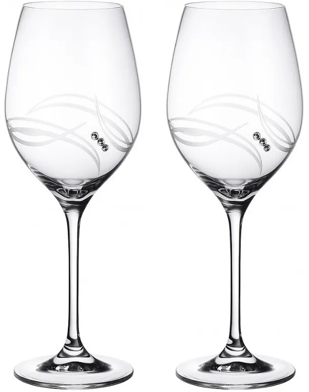 Element sklenice na bílé víno Apollo s krystaly Swarovski 360 ml 2KS