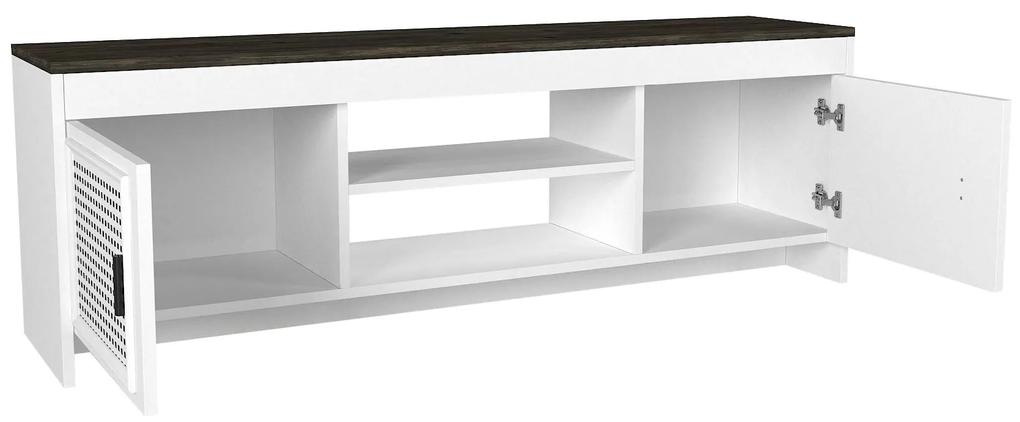 TV stolek/skříňka Donna (bílá + tmavě hnědá). 1089101
