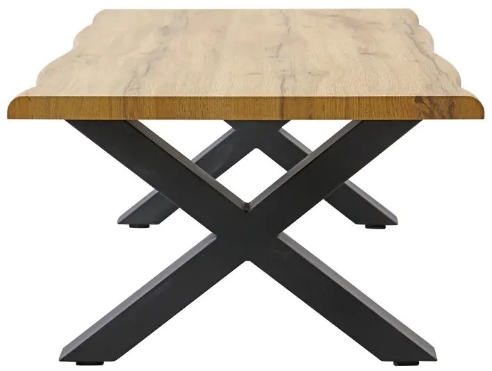 Designový konferenční stolek Onofrio 90 cm vzor divoký dub