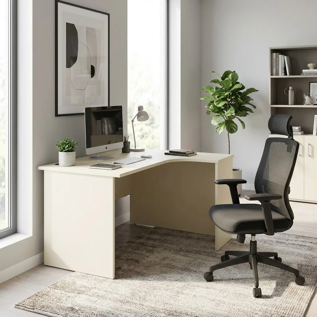 Rohový stůl SimpleOffice 140 x 120 cm, pravý, bílá