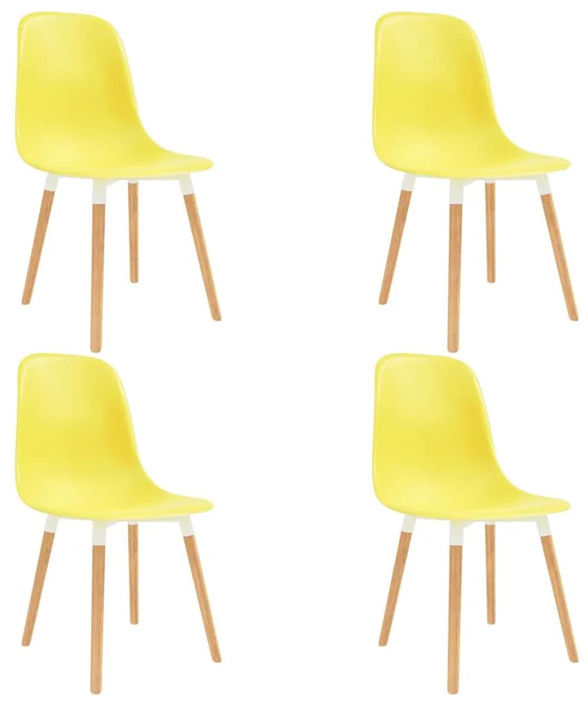248248 vidaXL Jídelní židle 4 ks žluté plast