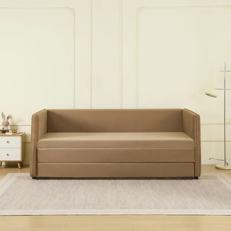 Postel s výsuvnou přistýlkou, hnědá, 90x200, TALNIA Kondela 0000416480