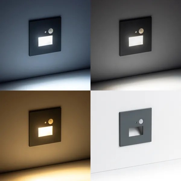 LED Schodišťové svítidlo se senzorem pohybu LED/1,5W/230V 3000/4000/6000K antr