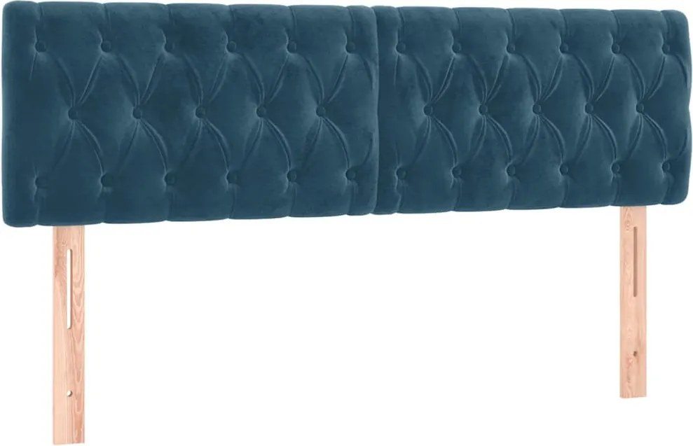 Box spring postel s matrací a LED tmavě modrá 160x200 cm samet 3134595