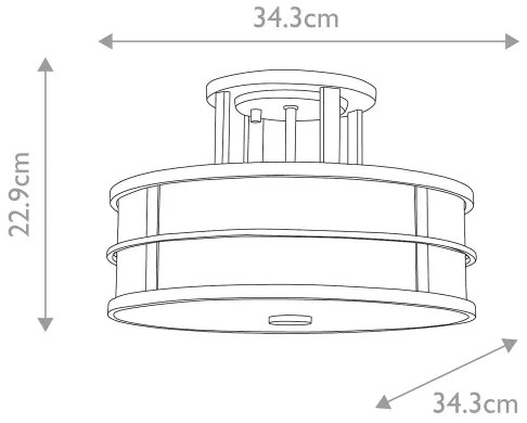 Feiss FE-FUSION-SF-PNBR - Přisazený lustr FUSION 3xE27/40W/230V