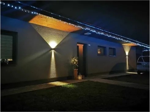 Venkovní nástěnné LED svítidlo MANTRA DAVOS černá 3000K IP54 2x6W stmívatelné