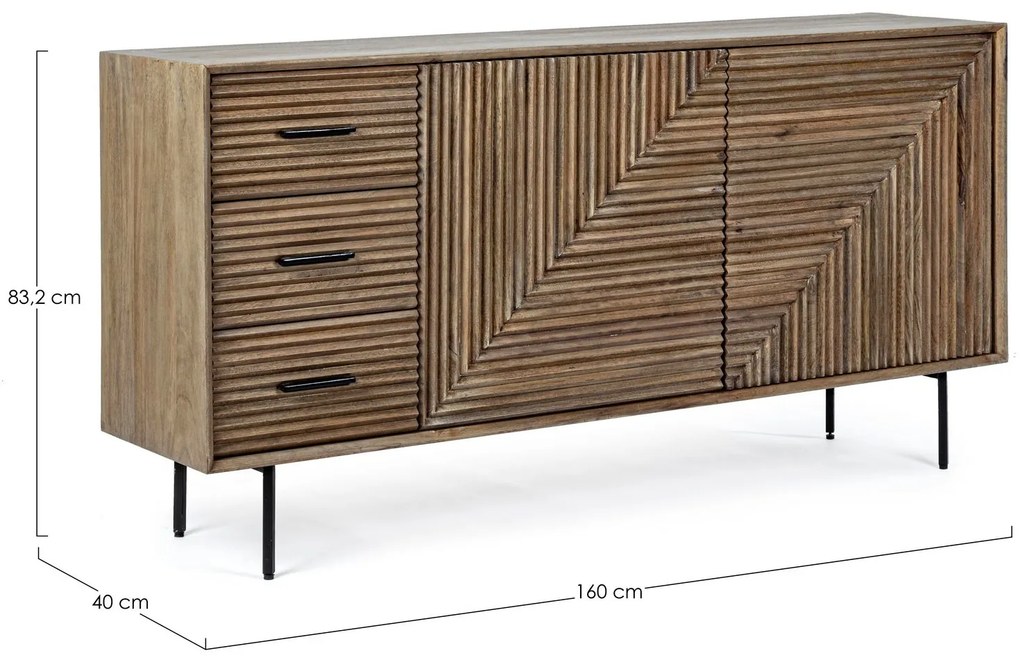 BIZZOTTO příborník DARSEY se 3 šuplíky a 2 dvířky 83x160 cm 0746872