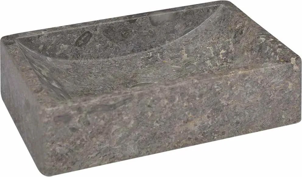 Umyvadlo 45 x 30 x 12 cm mramor šedé s vysokým leskem 149156