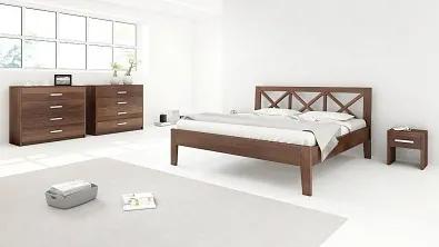 Postel Postelia FIONA Buk 140x200 - Dřevěná postel z masivu, bukové dvoulůžko o šíři masivu 4 cm