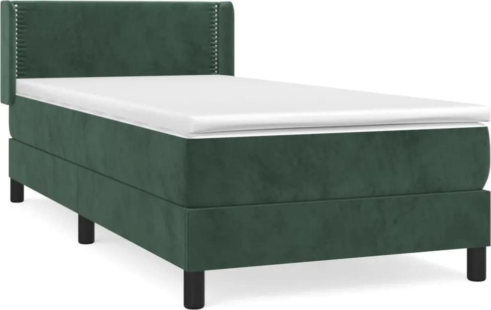 vidaXL Box spring postel s matrací 90x190 cm samet [3130874] Barva: Černá