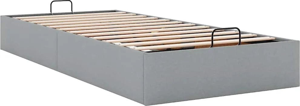 Osmanský rám postele bez matrací světle šedá 100x200 cm textil 3310854