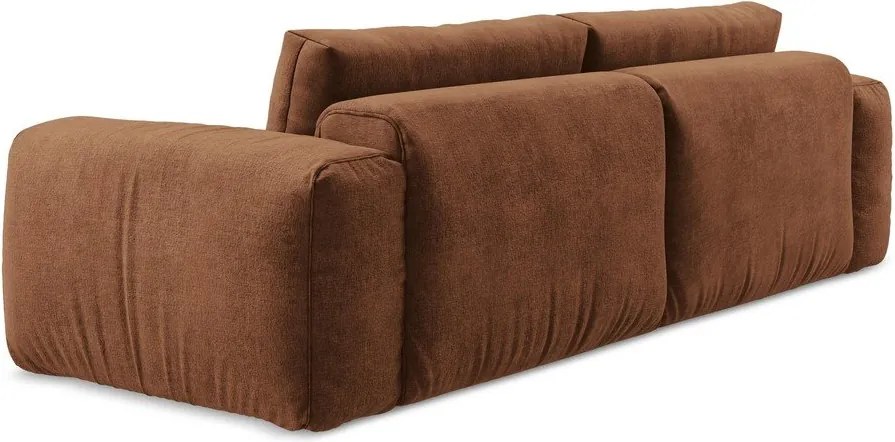 Žinylková rozkládací pohovka v terakotové barvě 275 cm Kuki – Makamii