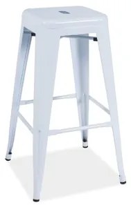Barová kovová židle LONG bílá