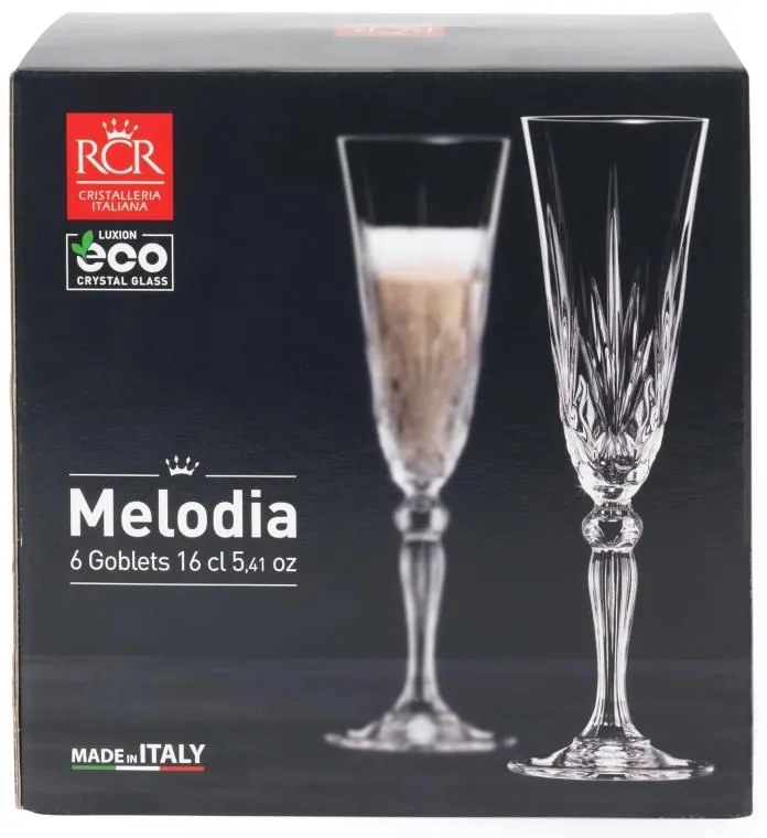 RCR MELODIA SKLENICE NA ŠAMPAŇSKÉ 160ML SADA 6 KS