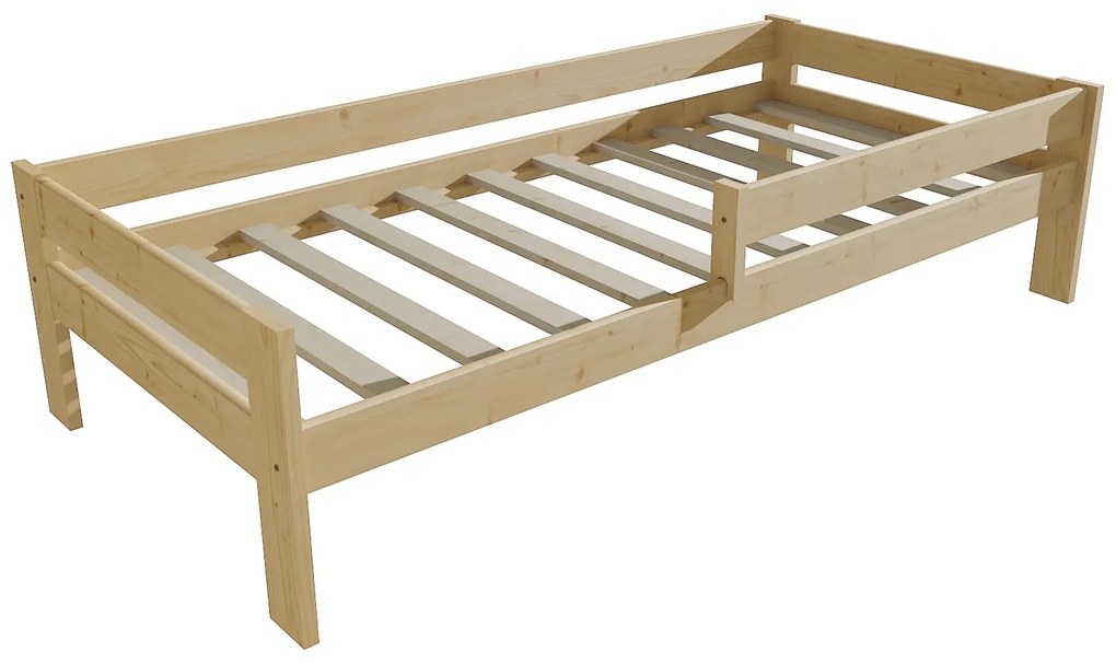Vomaks Dětská postel se zábranou VMK006C KIDS Rozměr: 140 x 200 cm, Barva: surové dřevo