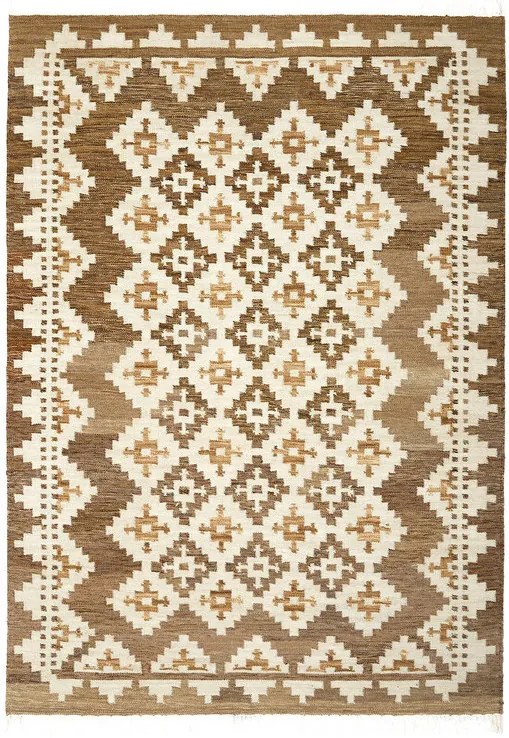 Diamond Carpets koberce Ručně vázaný kusový koberec M. Kelim DE 2262 Brown Mix ROZMĚR: 240x300