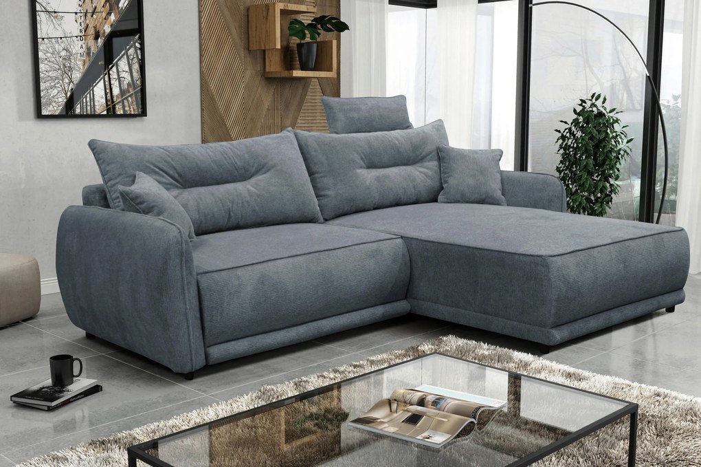XXXLutz ROHOVÁ SEDAČKA, textil, modrá MID.YOU - Sedací soupravy - 001574006812