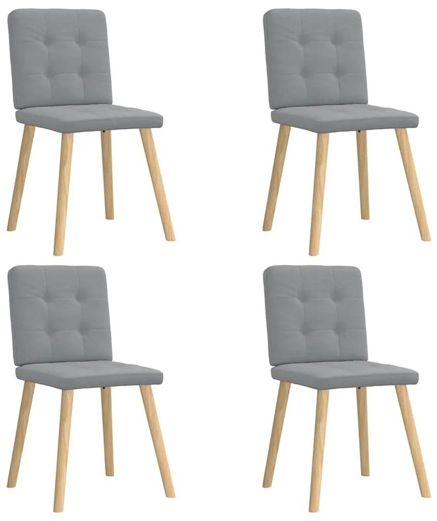 Jídelní židle 4 ks světle šedé textil 3315168