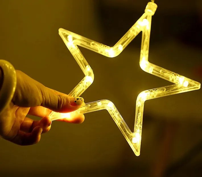 BERGE LED světelný závěs HVĚZDY - 2,5 m