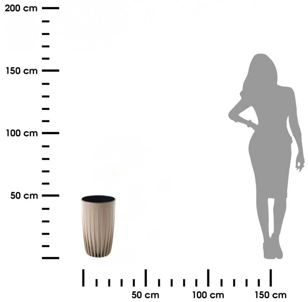 Květináč STRIPPED ECO III 25 cm latte