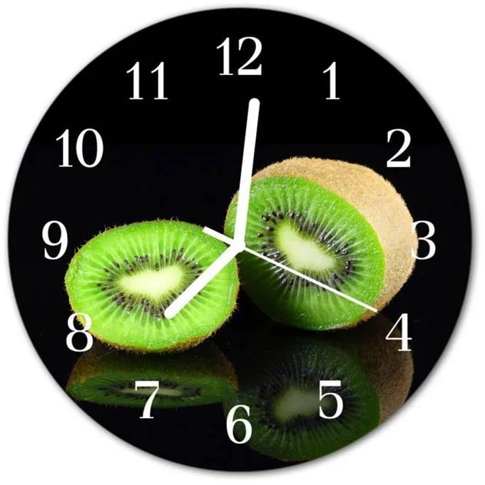 Nástěnné hodiny obrazové na skle - Kiwi