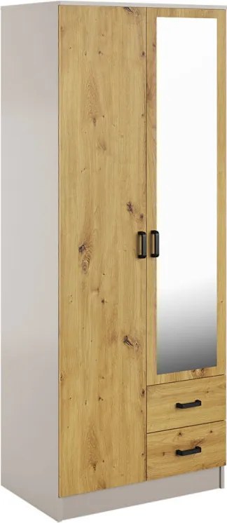 Skříň se zrcadlem 2D2S kašmír / dub artisan Kami