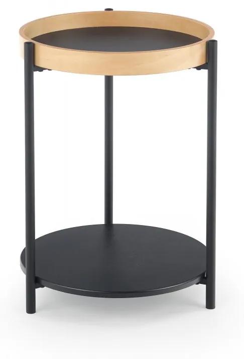 Konferenční stolek- ROLO- Černý / Přírodní dub