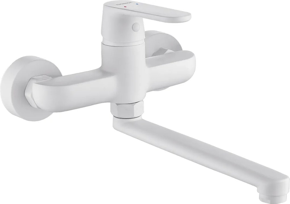 Kuchinox Dima, nástěnná dřezová baterie 150mm, bílá matná, LAV-BQD_680D