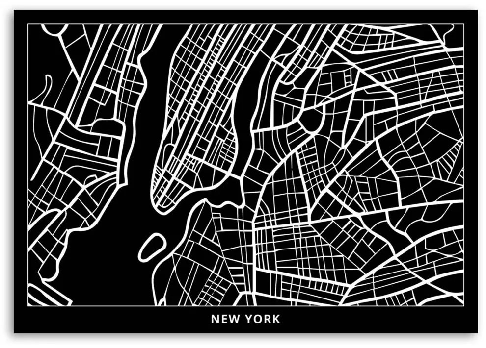 Obraz na plátně Mapa města New York - 60x40 cm