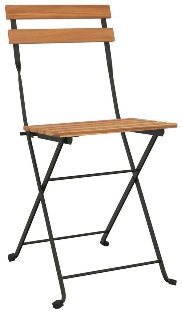 Skládací bistro židle 4 ks masivní teakové dřevo a ocel,  319980