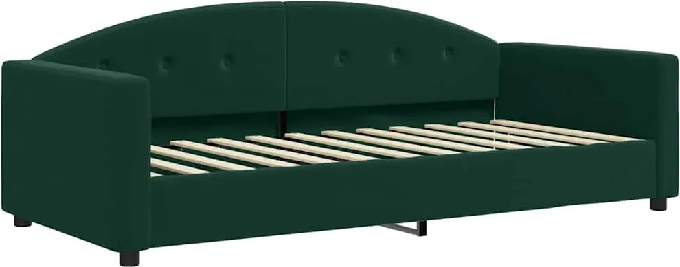 Válenda s přistýlkou a zásuvkami tmavě zelená 90 x 200 cm samet 3197375